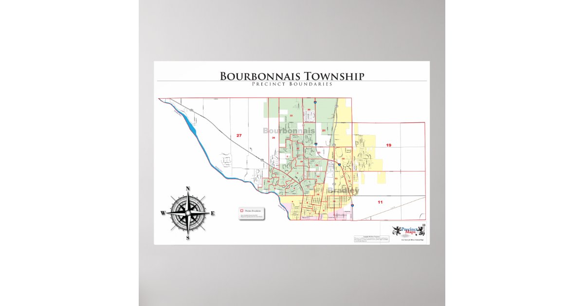 Bourbonnais Township Precinct Map Poster | Zazzle