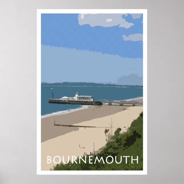 BOURNEMOUTH Vintage Style Poster | Zazzle