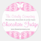 Boutique candy shop pink food round stickers | Zazzle.com