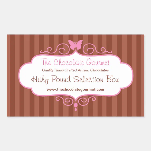 Boutique candy shop pink food sale label sticker | Zazzle
