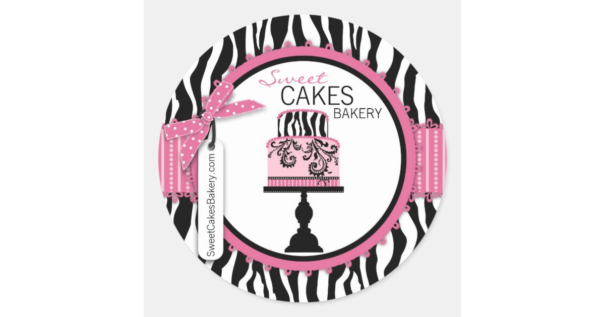 Boutique Chic Cake Business Sticker | Zazzle