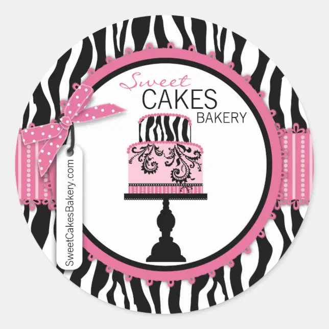 Boutique Chic Cake Business Sticker | Zazzle