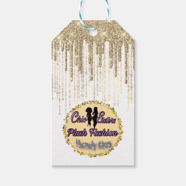 Boutique Clothing Price Tag Gold Drips White | Zazzle