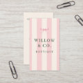 Boutique Pink and Green Striped Preppy Bow Business Card | Zazzle