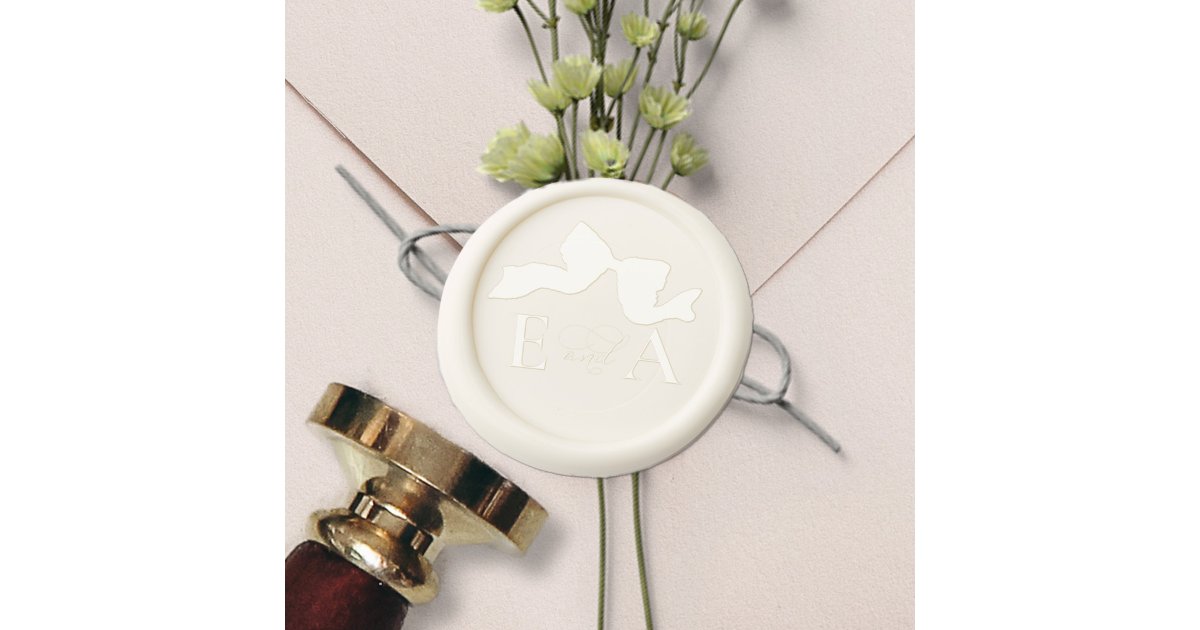 Bow Calligraphy Initial Wedding Wax Seal Stamp | Zazzle