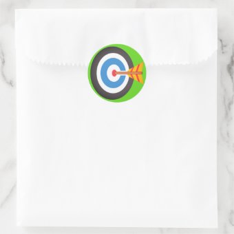 Bow Target Emoji Classic Round Sticker | Zazzle