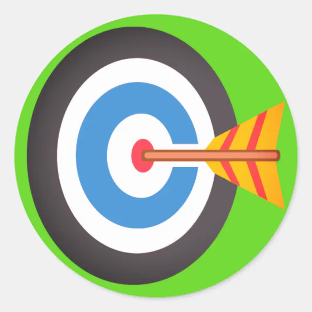 Bow Target Emoji Classic Round Sticker | Zazzle