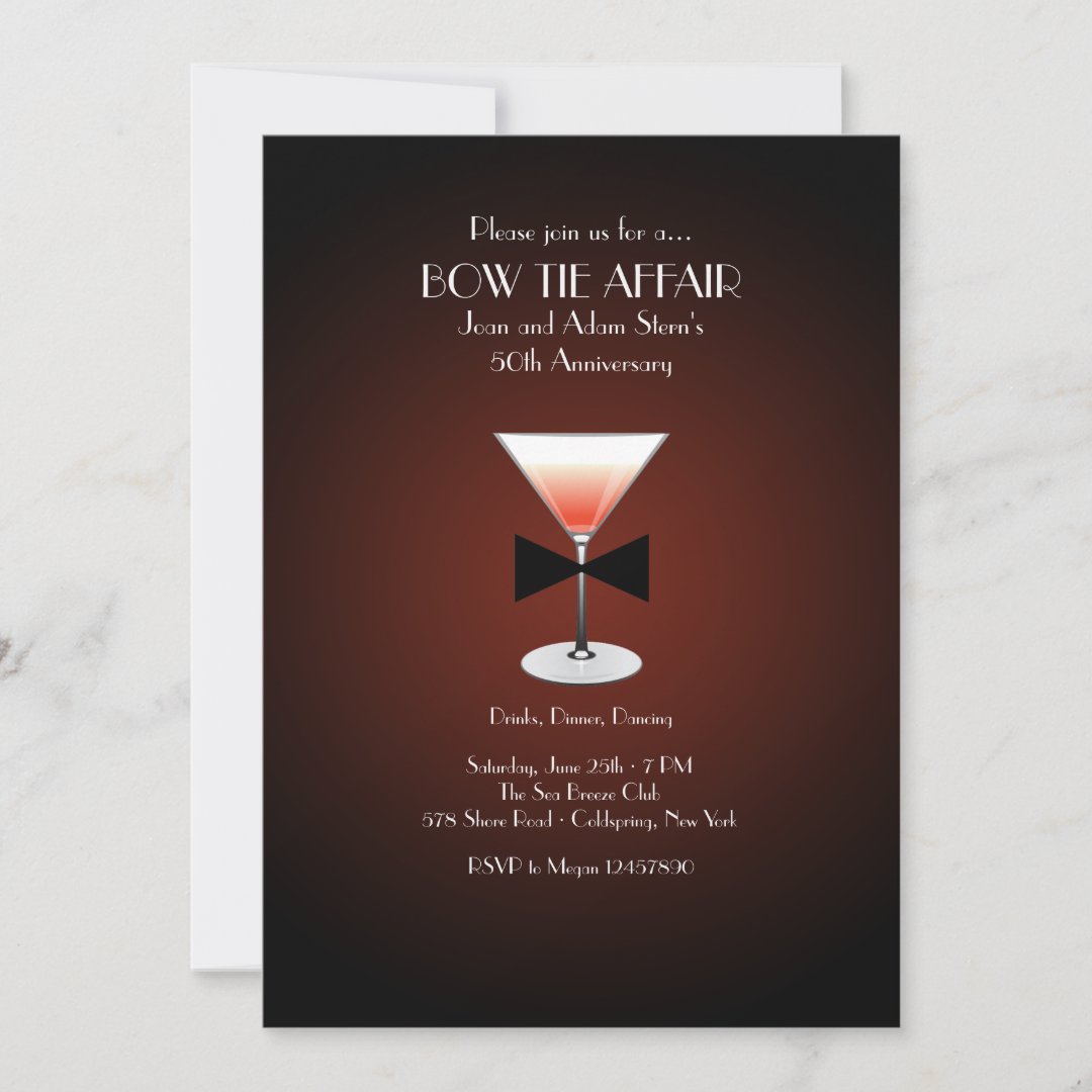 Bow Tie Affair Invitation | Zazzle