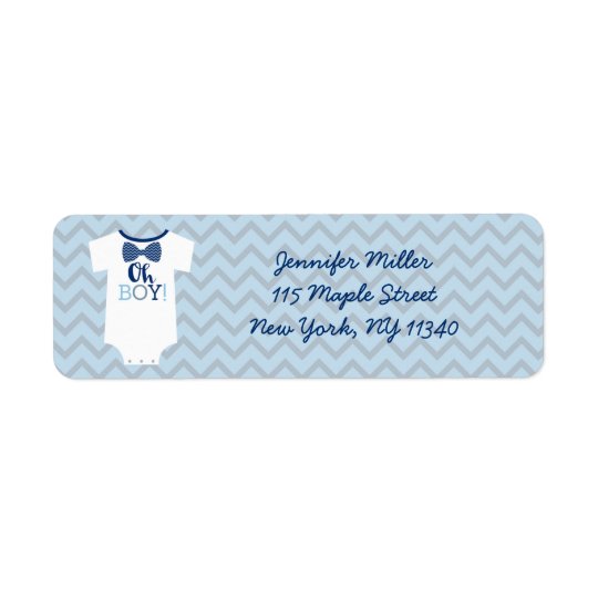 Bow Tie Little Man Baby Shower Address Label | Zazzle.com