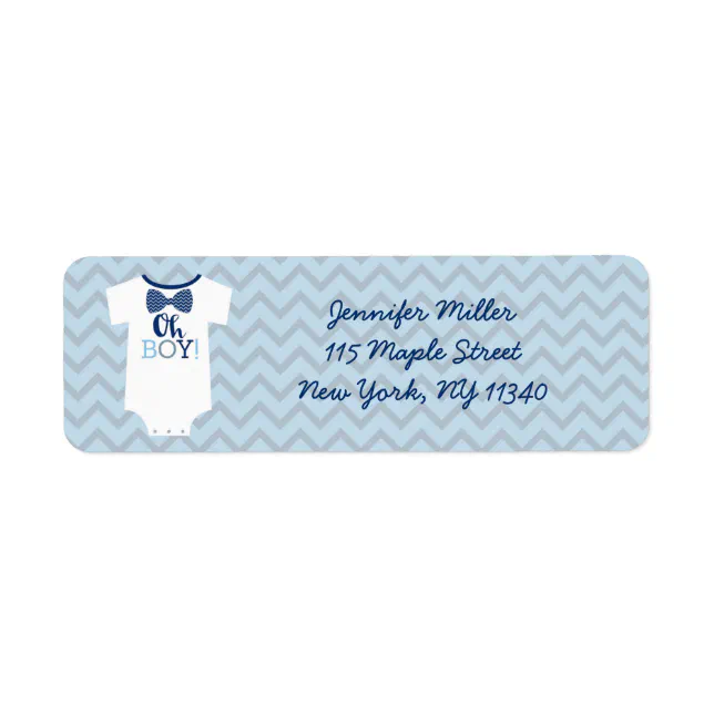 Bow Tie Little Man Baby Shower Address Label | Zazzle