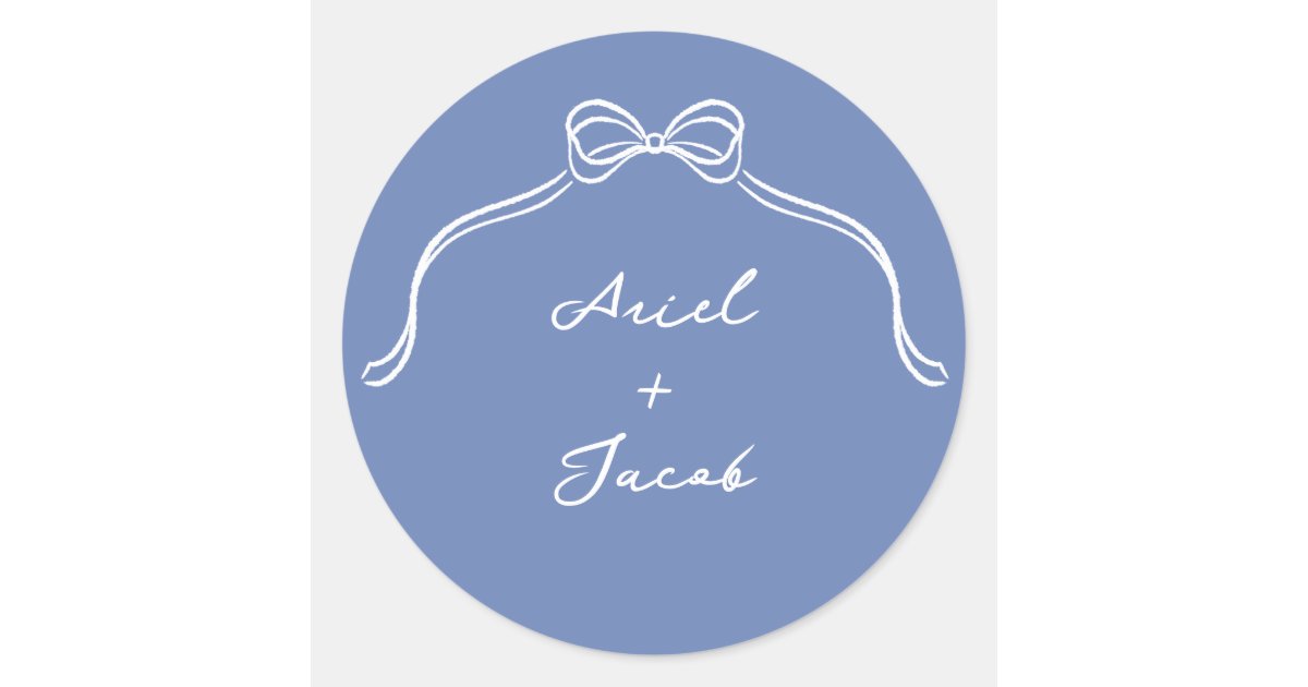 Bow Wedding Classic Round Sticker | Zazzle