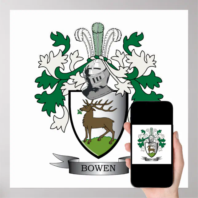 Bowen Family Crest Coat of Arms Poster | Zazzle