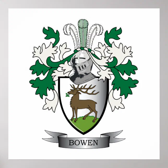 Bowen Family Crest Coat of Arms Poster | Zazzle
