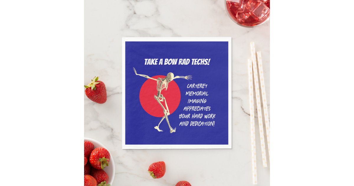 Bowing Skeleton Rad Tech Appreciation Napkins | Zazzle