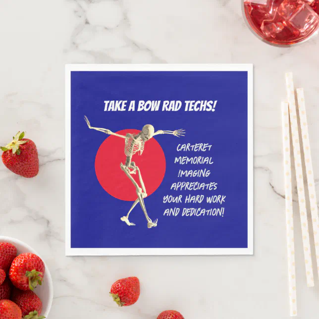 Bowing Skeleton Rad Tech Appreciation Napkins | Zazzle