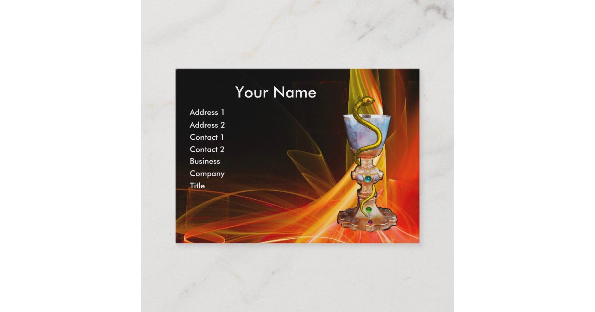 BOWL OF HYGEIA ,PHARMACY Medicine Orange Yellow Business Card | Zazzle