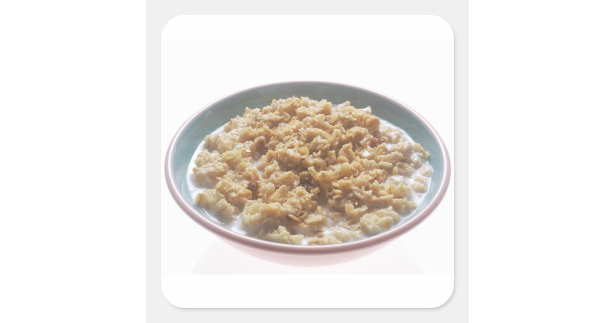 Bowl of Oatmeal Square Sticker | Zazzle