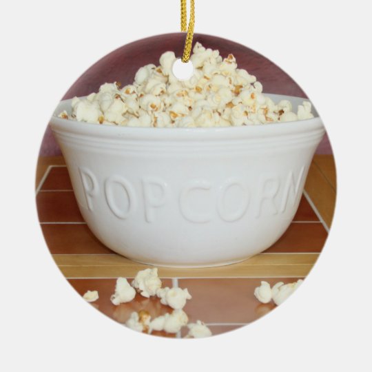 Bowl of Popcorn Ceramic Ornament | Zazzle.com