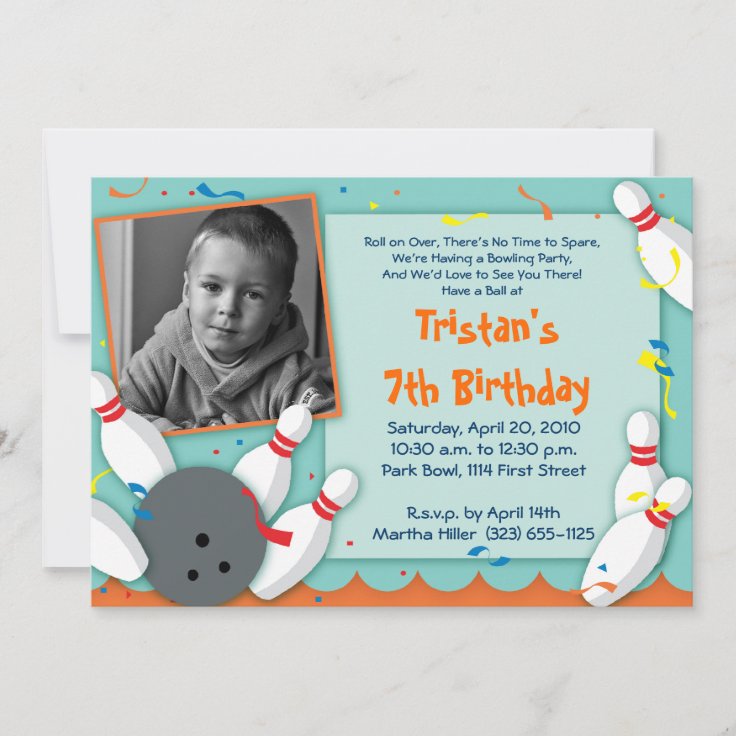 "Bowled Over" Party Invitation - Boys | Zazzle