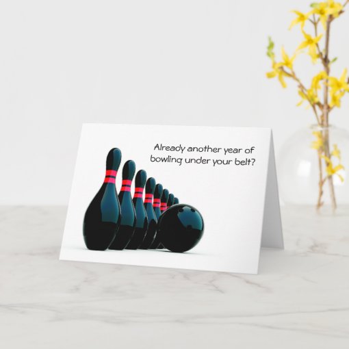 Bowler Bowling Birthday Greeting Card | Zazzle
