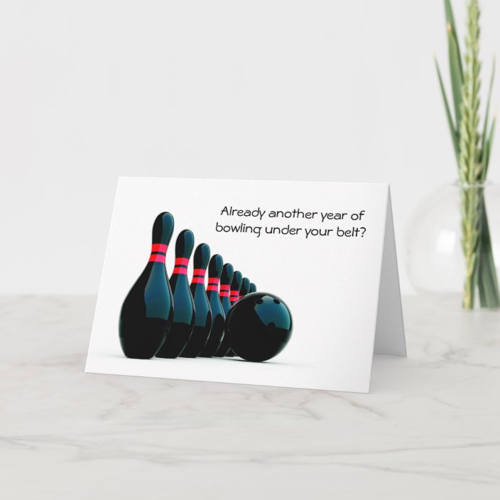 Bowler Bowling Birthday Greeting Card | Zazzle.com