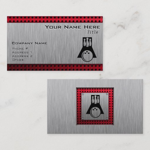 Bowler; Brushed Aluminum look Business Card | Zazzle