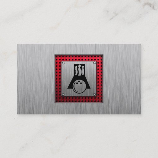 Bowler; Brushed Aluminum look Business Card | Zazzle