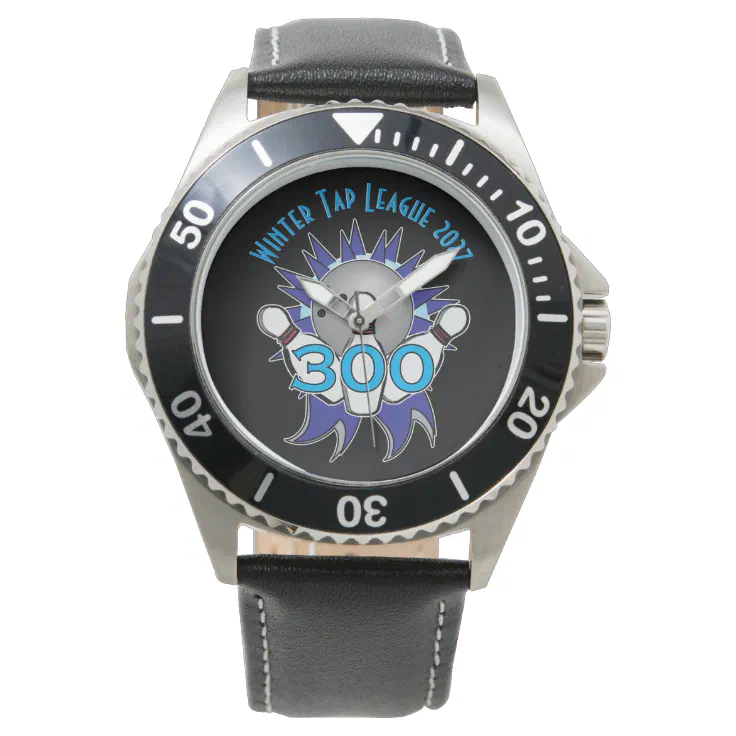 Bowling 300 Bowler Award Watch | Zazzle