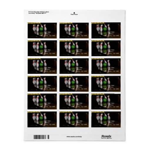 Bowling Address Labels | Zazzle