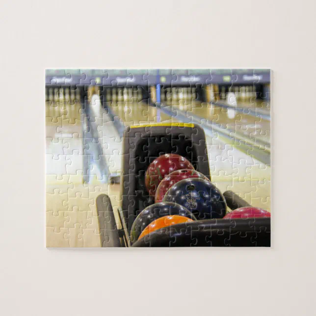 Bowling Alley and bowling balls Jigsaw Puzzle | Zazzle