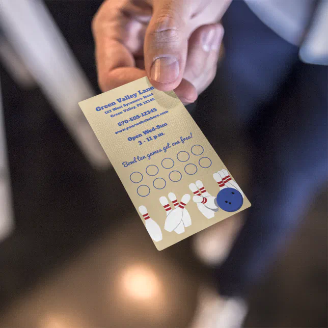 Bowling Alley Loyalty Punch Card | Zazzle