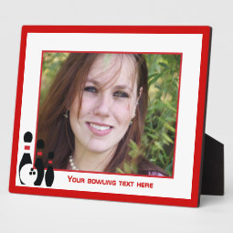 Bowling ball and pins custom plaque | Zazzle