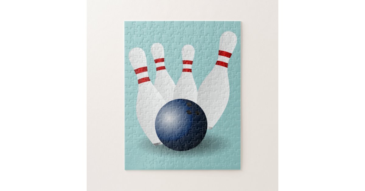 Bowling Ball and Pins Puzzle | Zazzle