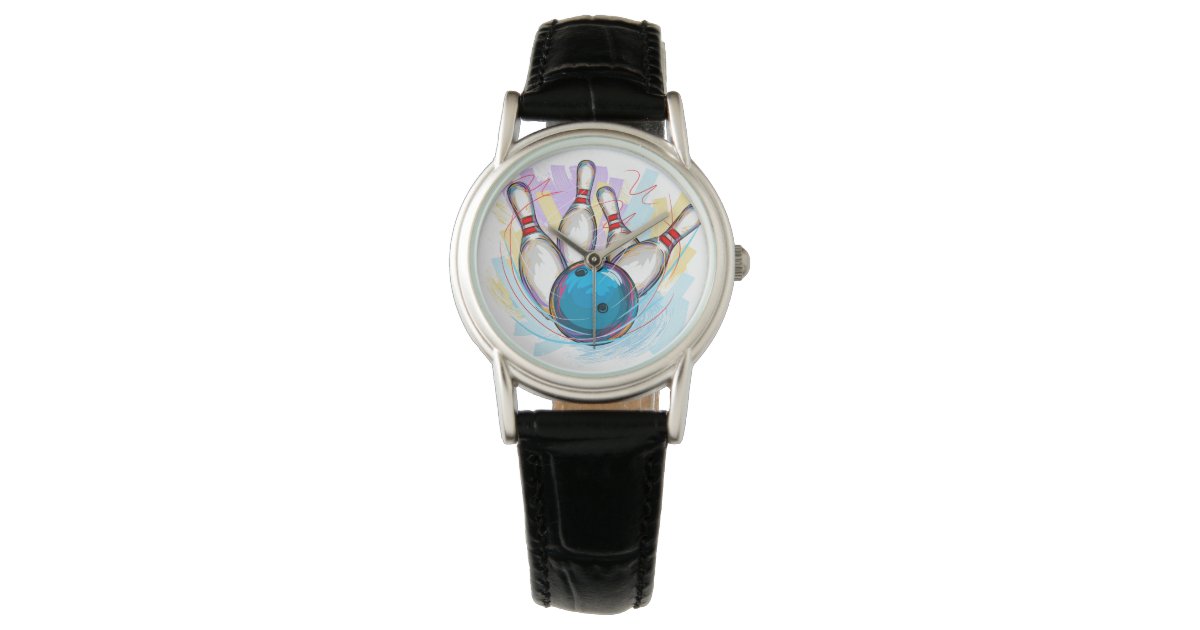 Bowling Ball and Pins Watch | Zazzle
