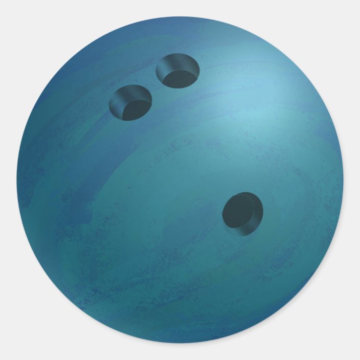 Bowling Ball Blue Classic Round Sticker | Zazzle.com