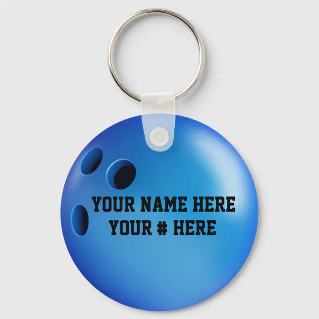 Bowling Ball Keychain Personalize YOUR NAME ID Tag | Zazzle