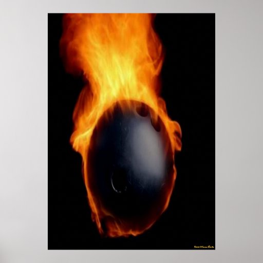Bowling Ball On Fire Print | Zazzle
