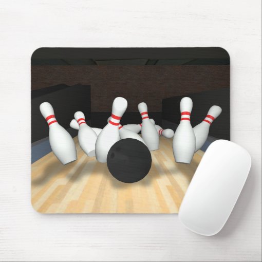 Bowling Ball & Pins: 3D Model: Mouse Pad | Zazzle
