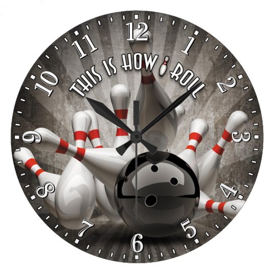 Bowling Ball Pins Man Cave Wall Clock | Zazzle.com