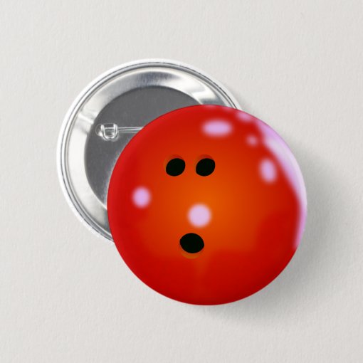 Bowling Ball (Red) Pinback Button | Zazzle