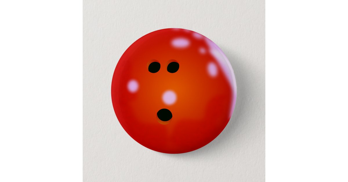 Bowling Ball (Red) Pinback Button | Zazzle