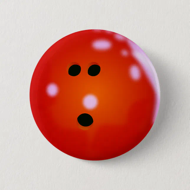 Bowling Ball (Red) Pinback Button | Zazzle