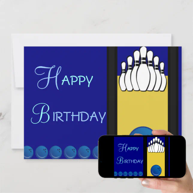 Bowling Birthday Card | Zazzle