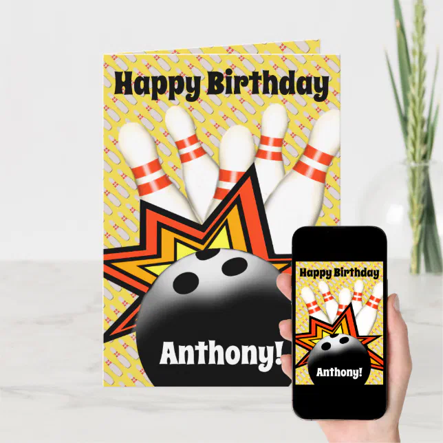 Bowling Birthday Card | Zazzle