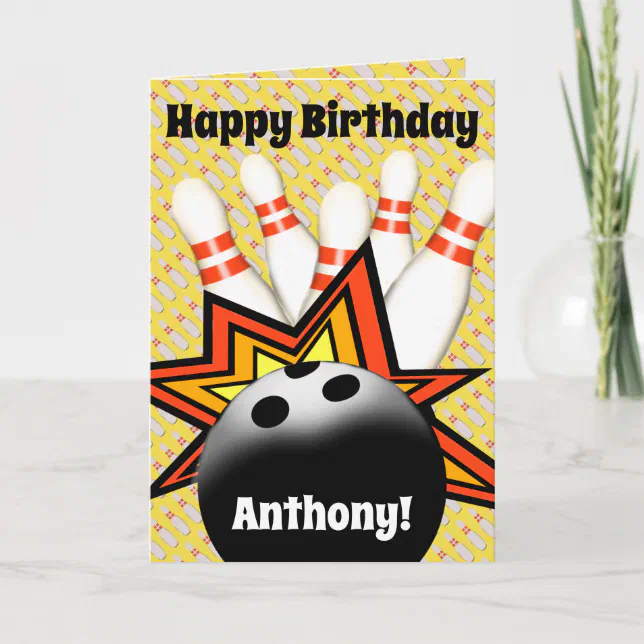Bowling Birthday Card | Zazzle