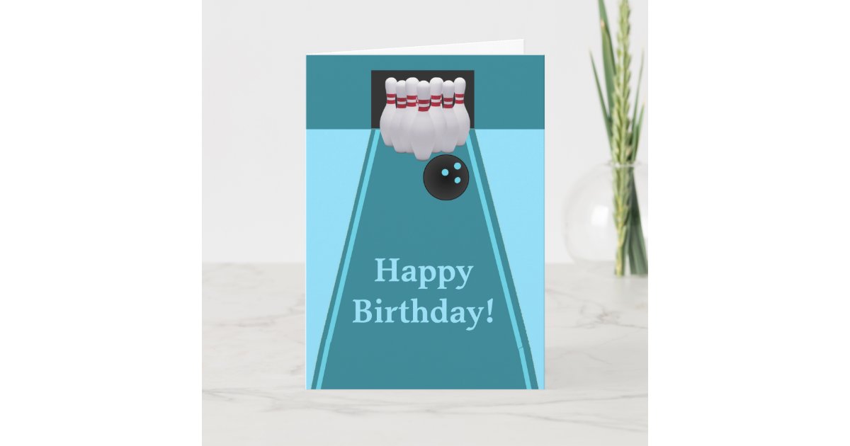 Bowling Birthday Greeting Card | Zazzle