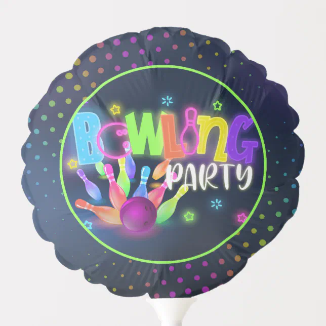 Bowling Birthday Party Balloon - Neon | Zazzle