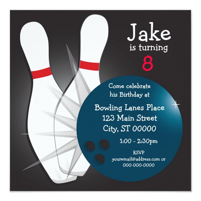 Bowling Birthday Party Invitation | Zazzle.com