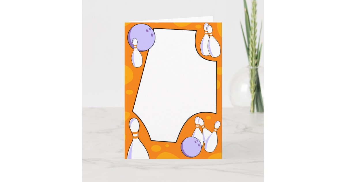 Bowling Border Card | Zazzle