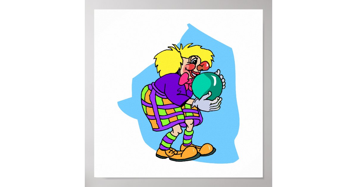 Bowling Clown Poster | Zazzle